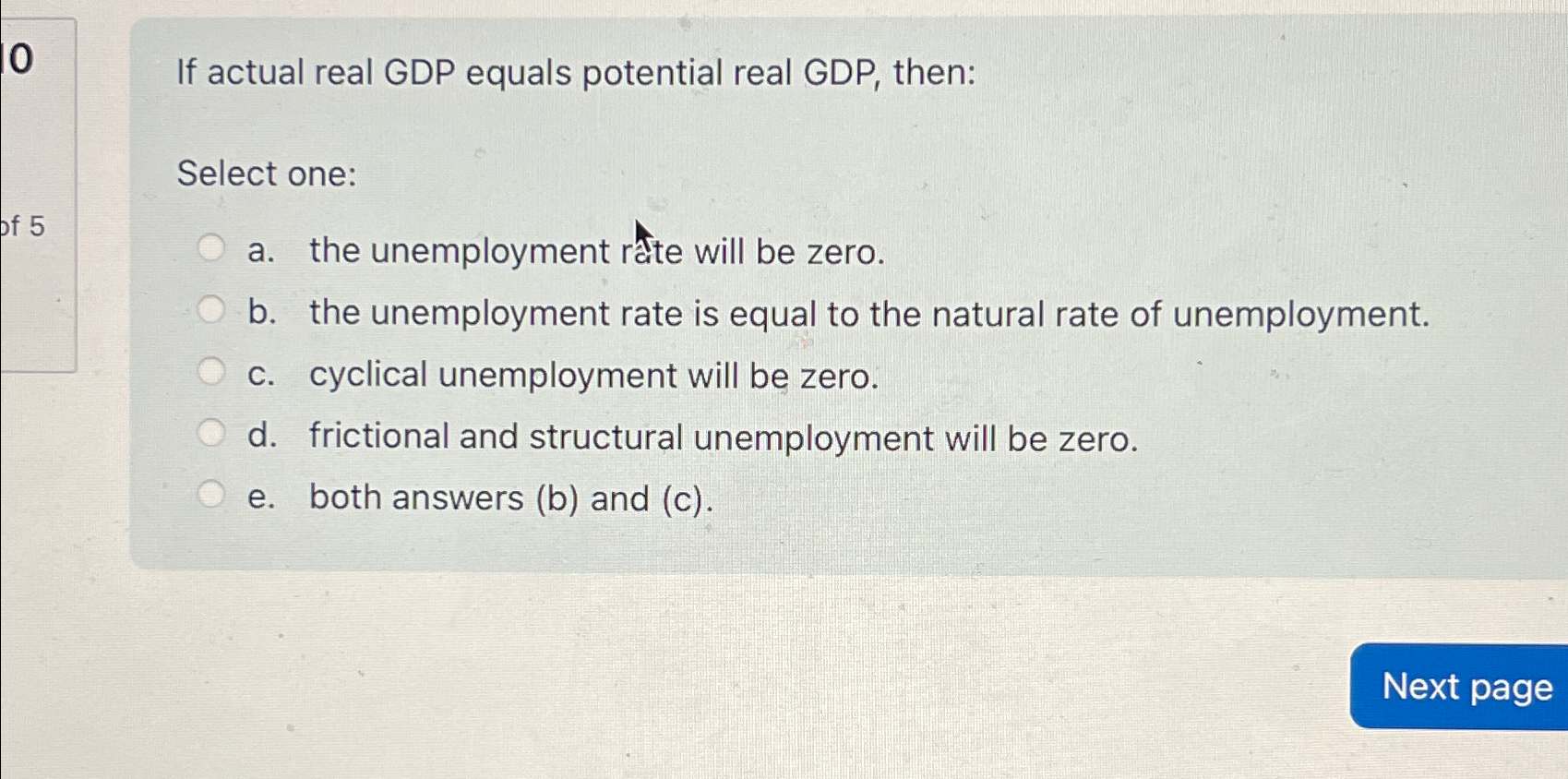 Solved If actual real GDP equals potential real GDP, | Chegg.com