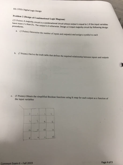 Solved Eel 3702c Digital Logic Design Problem 2 Design Of 