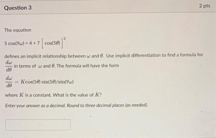 Solved The equation 5cos(9ω)=4+7[cos(5θ)]2 defines an | Chegg.com