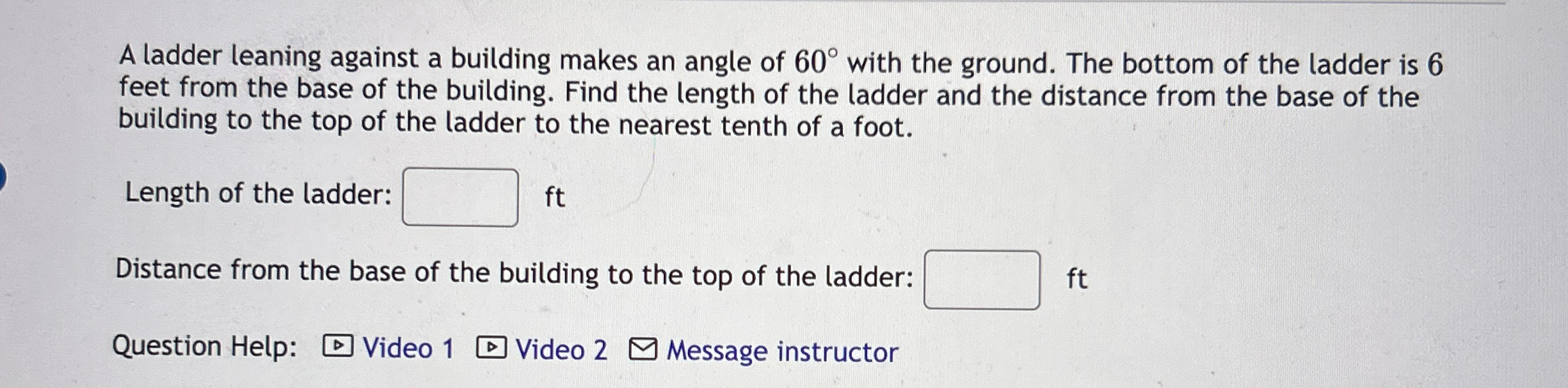 Solved A ladder leaning against a building makes an angle of | Chegg.com