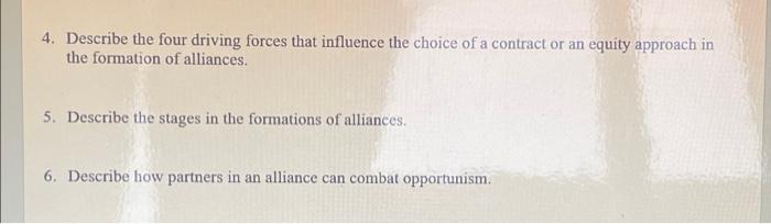 Solved 4. Describe the four driving forces that influence | Chegg.com
