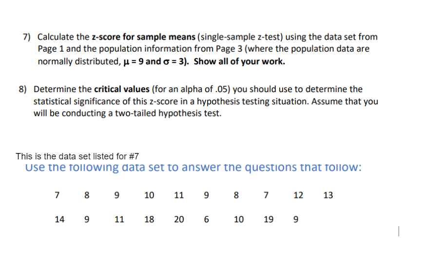 Solved Calculate the z-score for sample means (single-sample | Chegg.com