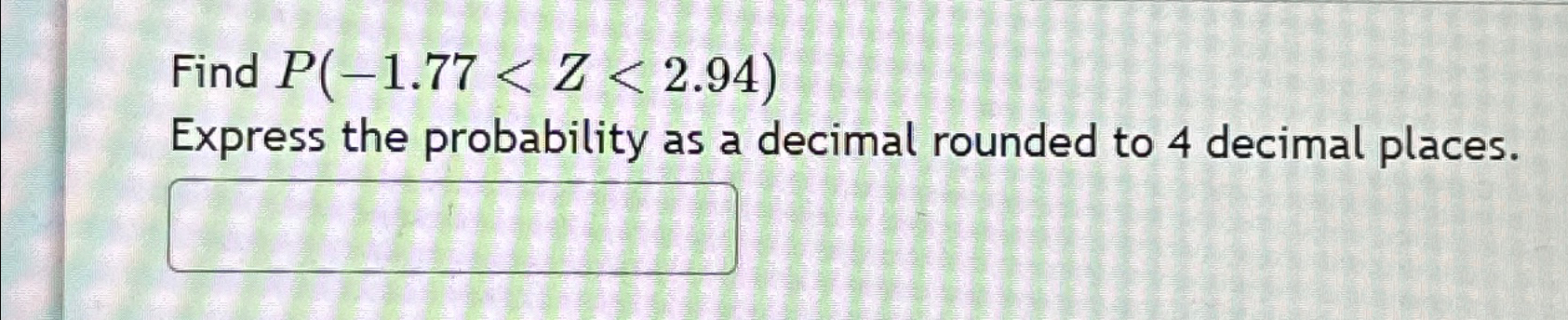 Solved Find P(-1.77