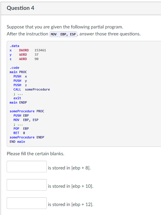 Solved Question 4Suppose that you are given the following | Chegg.com