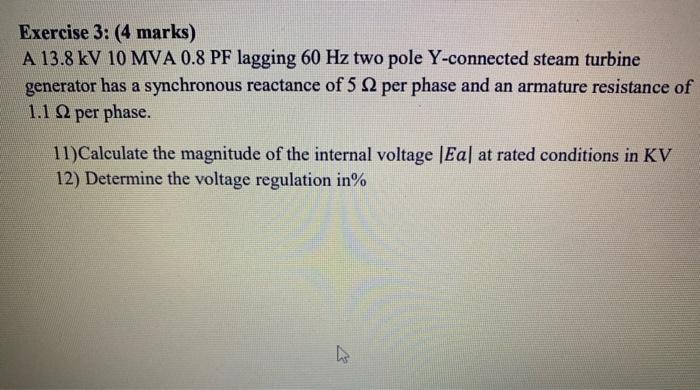 Solved Exercise 1: (8 Marks): A single-phase power system is | Chegg.com