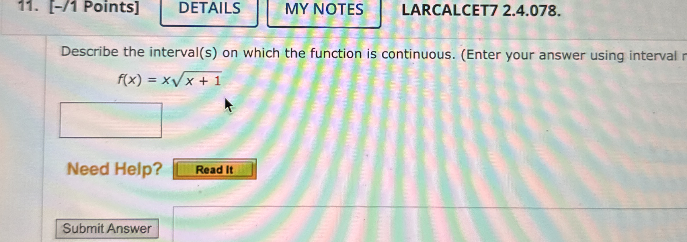 Solved Describe the interval(s) ﻿on which the function is | Chegg.com