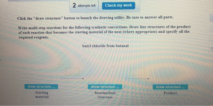 Solved 2 attempts left Check my work Click the "draw | Chegg.com