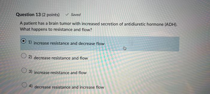 Solved A patient has a brain tumor with increased secretion | Chegg.com