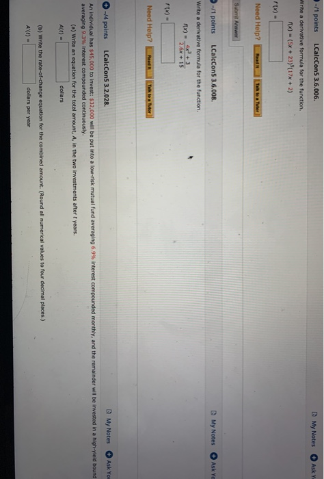 Solved -/1 points LCalcCon5 3.6.006. My Notes Ask Y Write a | Chegg.com