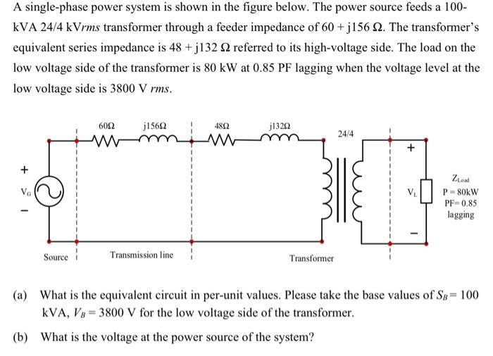 Solved A single-phase power system is shown in the figure | Chegg.com