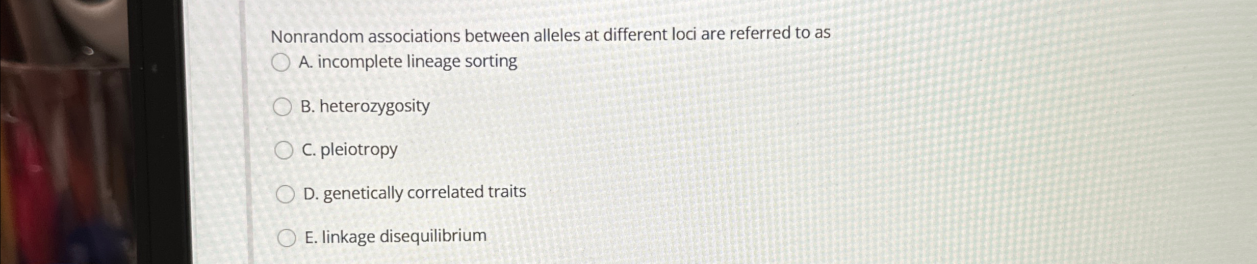 Solved Nonrandom associations between alleles at different | Chegg.com