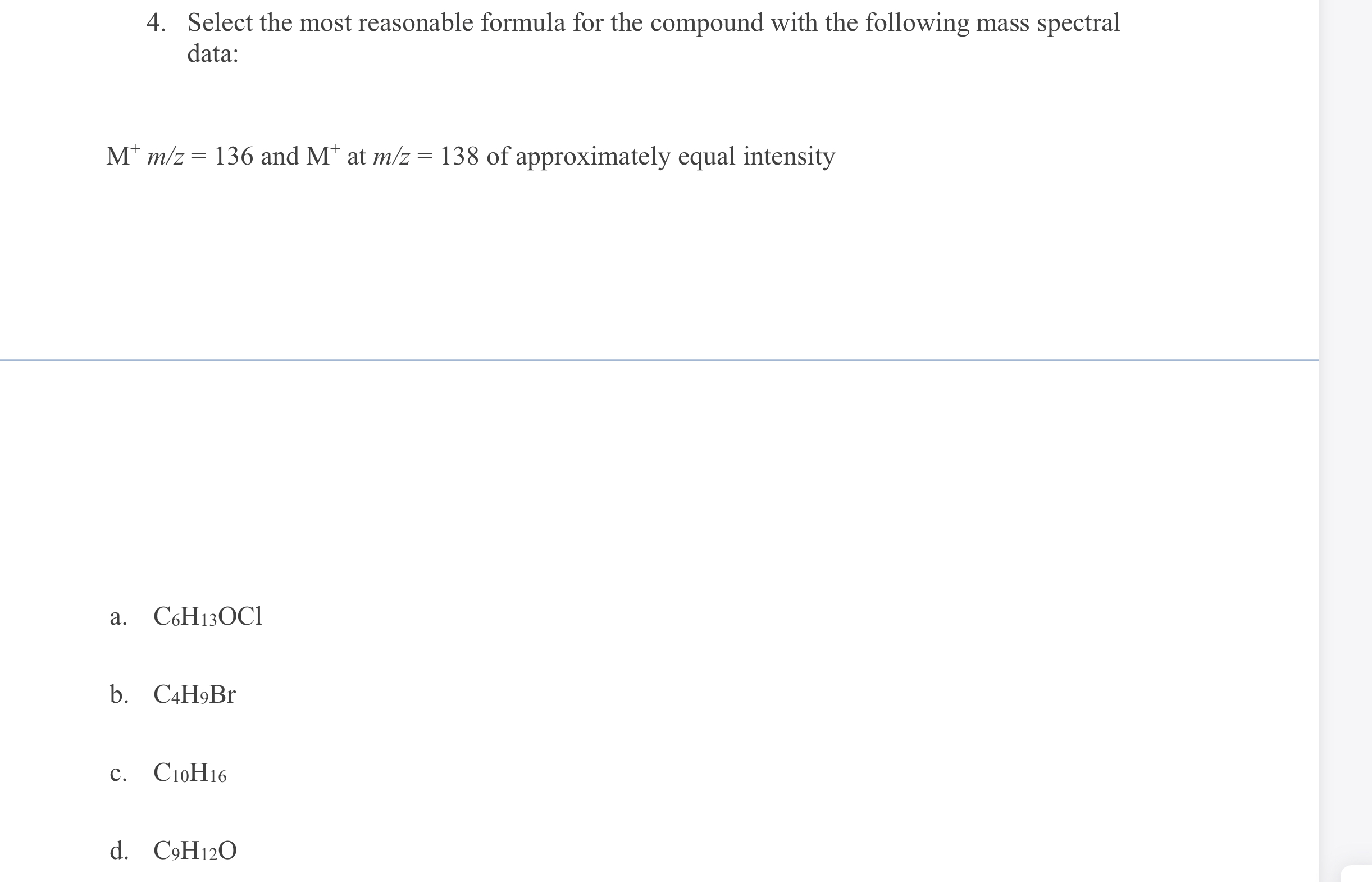Solved Select the most reasonable formula for the compound | Chegg.com