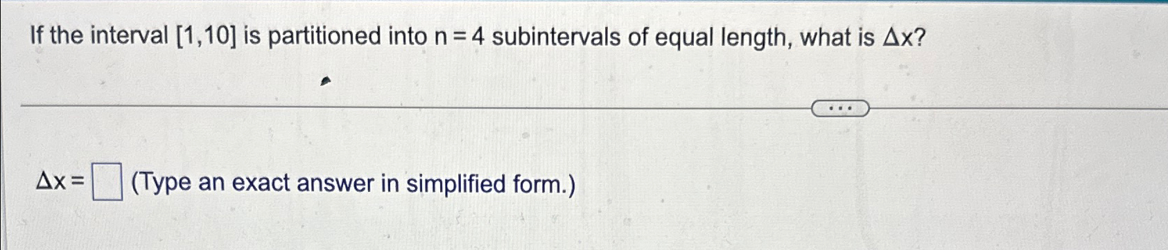 Solved If the interval 1,10 ﻿is partitioned into n=4 | Chegg.com