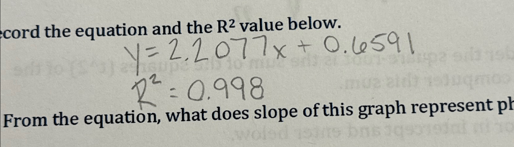 Solved cord the equation and the R2 ﻿value | Chegg.com