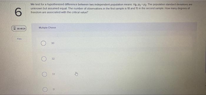 Solved We test for a hypothesized difference between two | Chegg.com