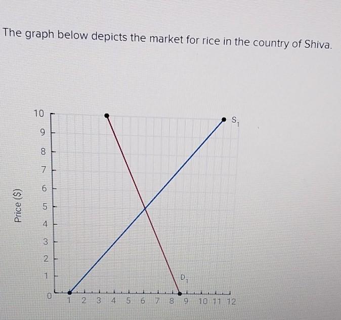 Solved The graph below depicts the market for rice in the | Chegg.com