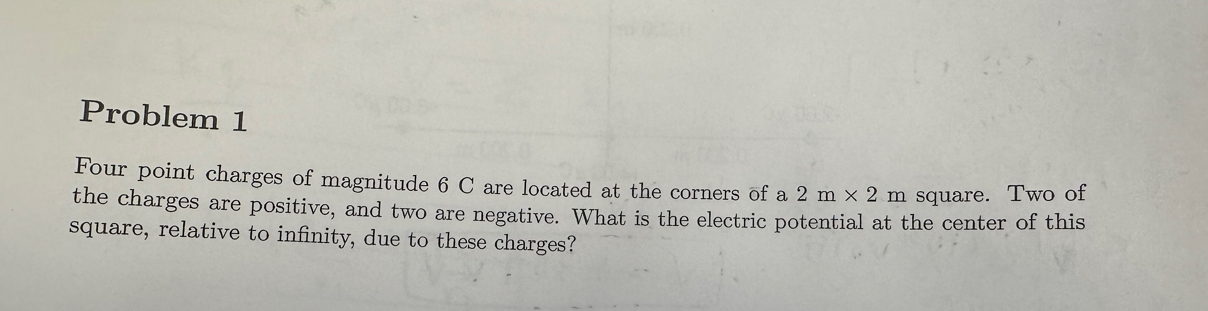Solved Problem 1Four point charges of magnitude 6C ﻿are | Chegg.com