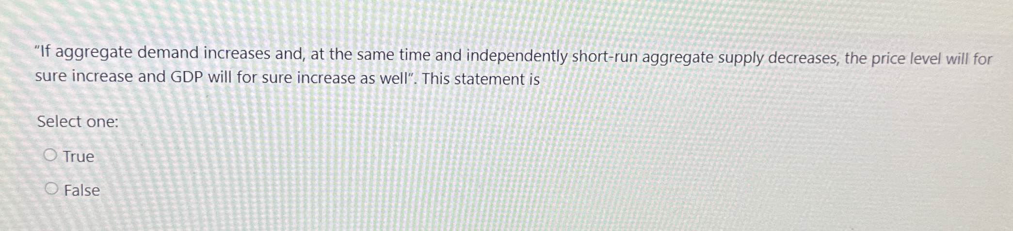 Solved "If aggregate demand increases and, at the same time | Chegg.com