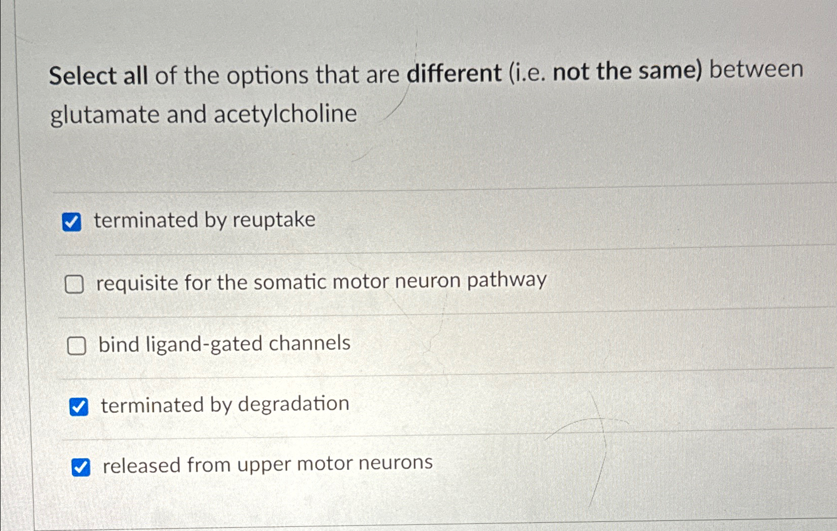 Solved Select all of the options that are different (i.e. | Chegg.com