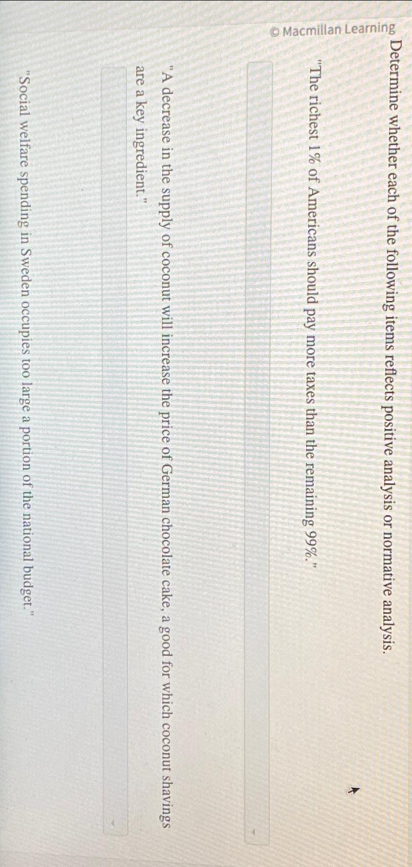 Solved Determine whether each of the following items | Chegg.com
