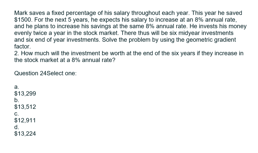 Solved Mark saves a fixed percentage of his salary | Chegg.com