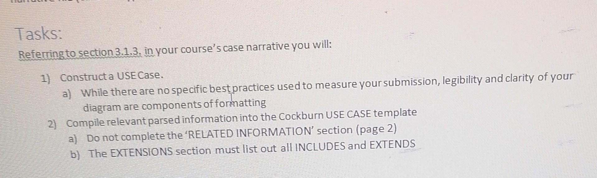 Solved Tasks: Referring to section 3.1 .3 , in your course's | Chegg.com