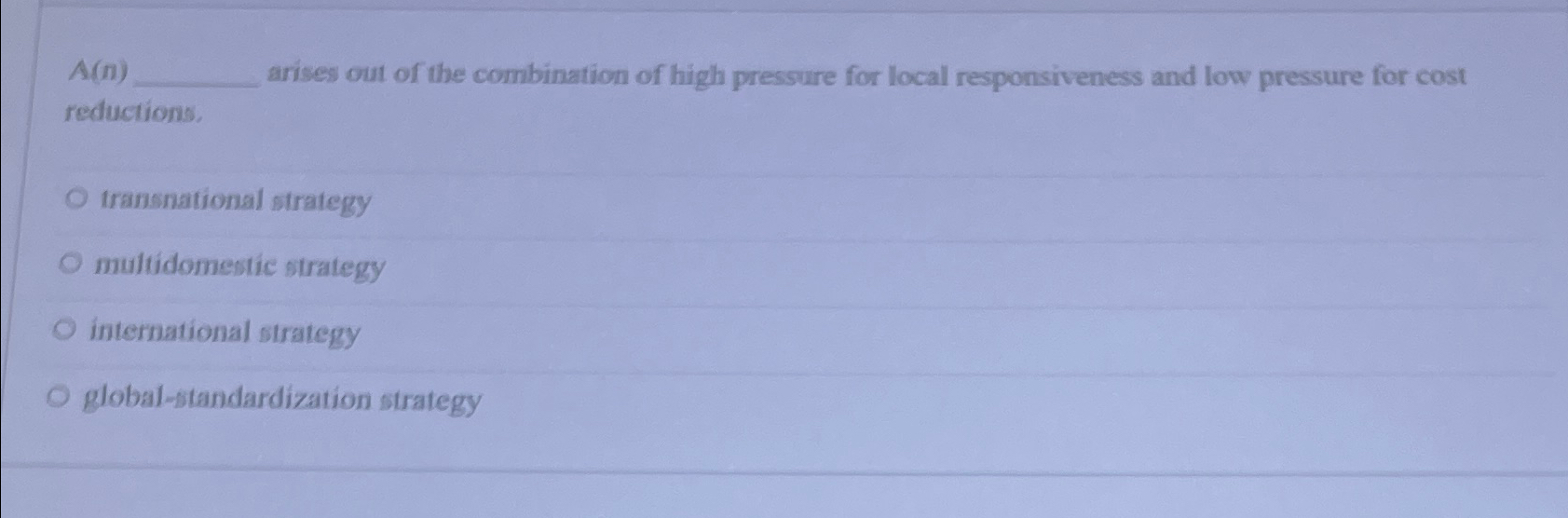 Solved A(n) ﻿arises out of the combination of high pressure | Chegg.com