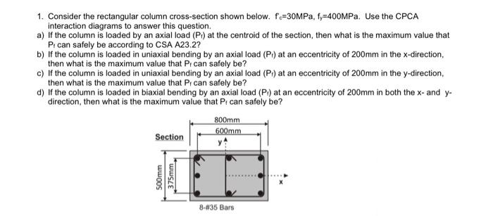 1. Consider the rectangular column cross-section | Chegg.com