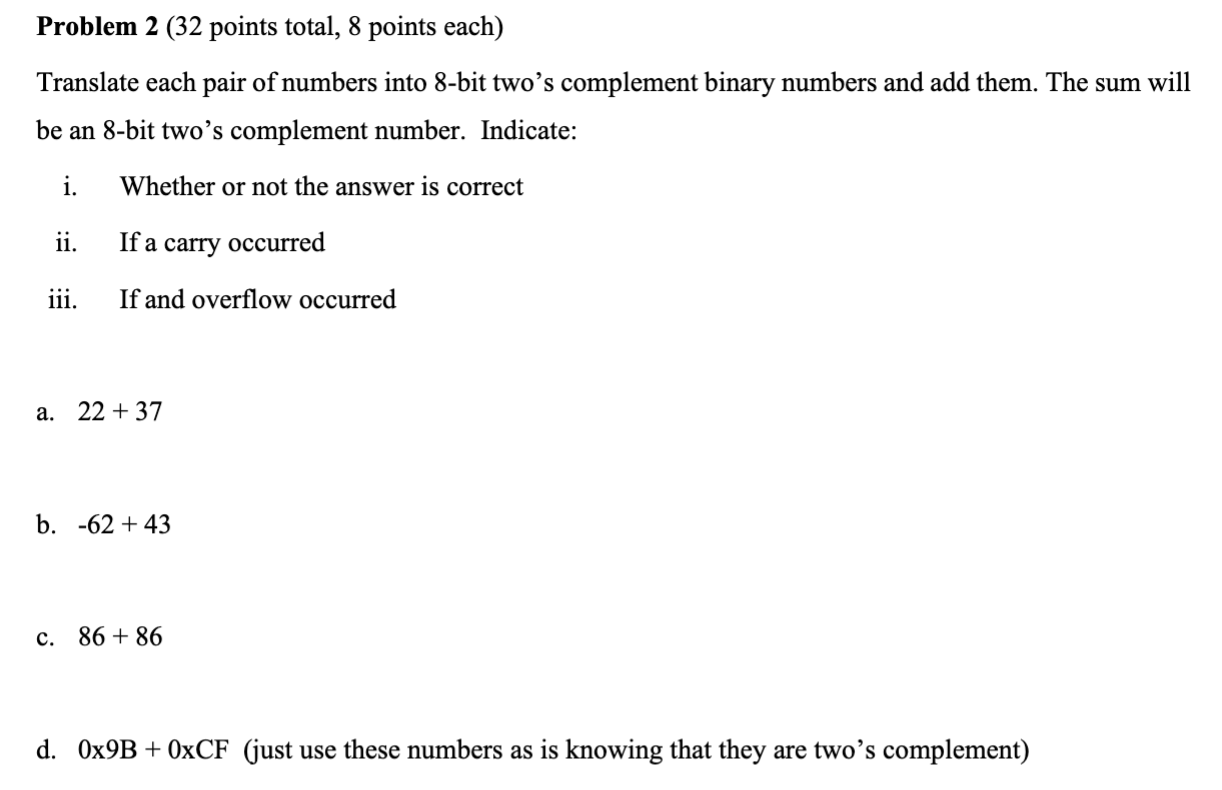 Solved Problem 2 (32 ﻿points total, 8 ﻿points each)Translate | Chegg.com