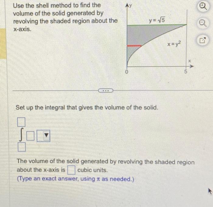 Solved Use the shell method to find the volume of the solid | Chegg.com