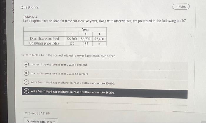 Solved Lee's expenditures on food for three consecutive | Chegg.com