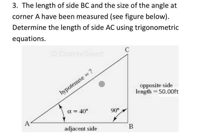 Solved the length of side BC and the size of the angle at | Chegg.com