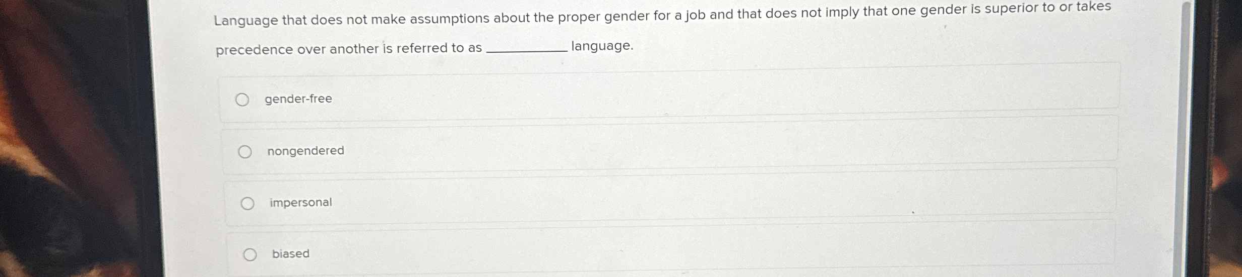 Solved Language that does not make assumptions about the | Chegg.com