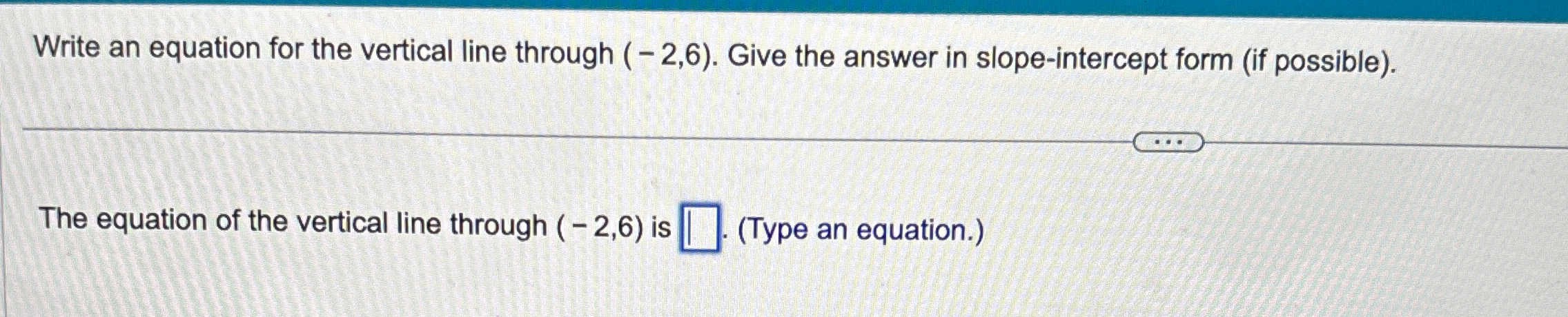 Solved Write an equation for the vertical line through | Chegg.com