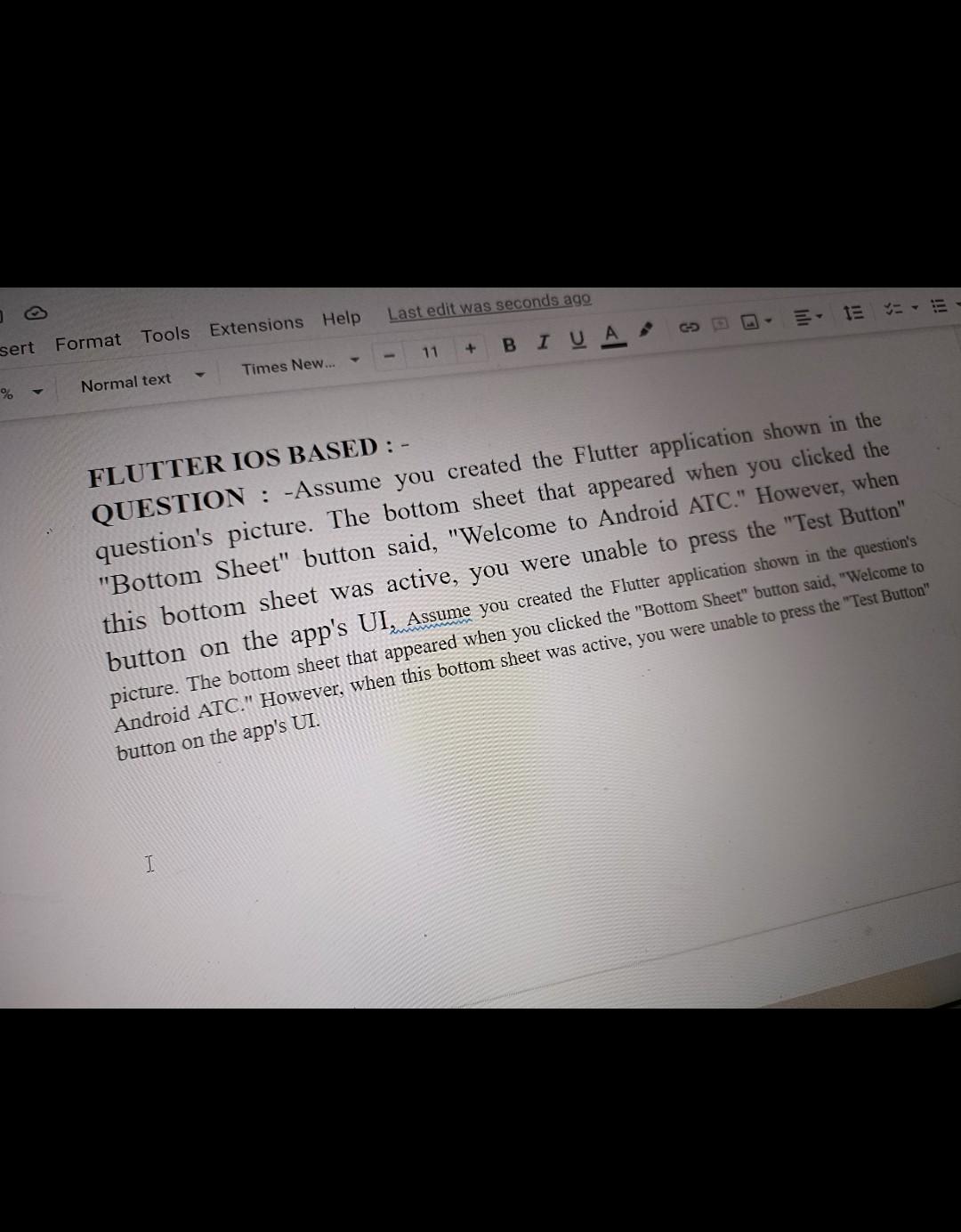 Solved Flutter Ios Based Question Assume You Created 7033