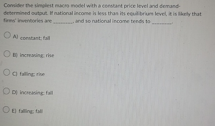 Solved Consider the simplest macro model with a constant | Chegg.com