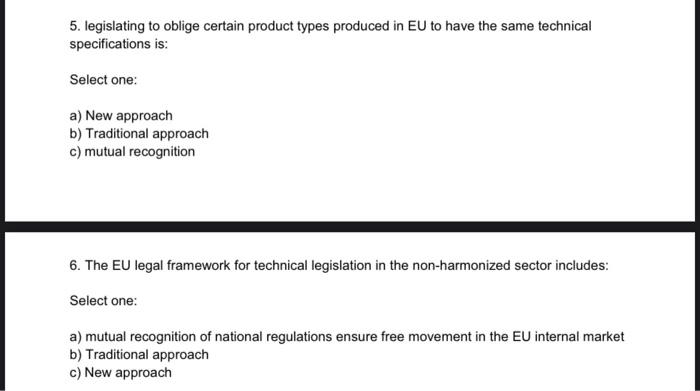 Solved 5. legislating to oblige certain product types | Chegg.com