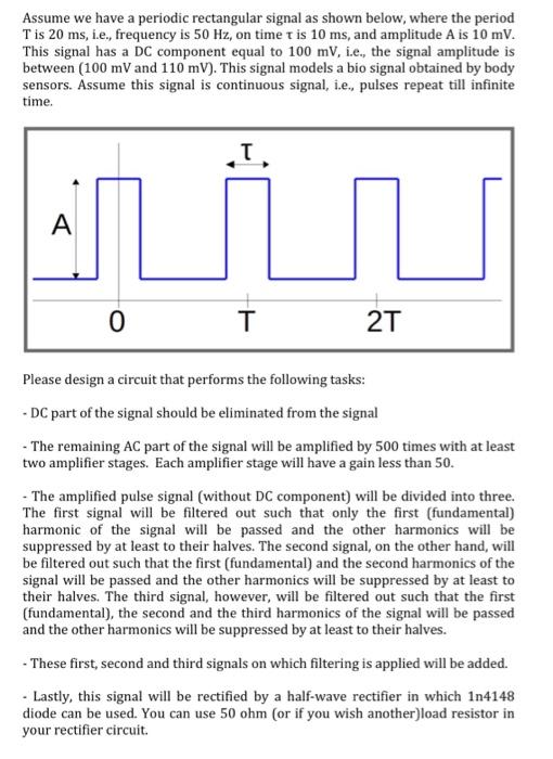 Solved Assume we have a periodic rectangular signal as shown | Chegg.com