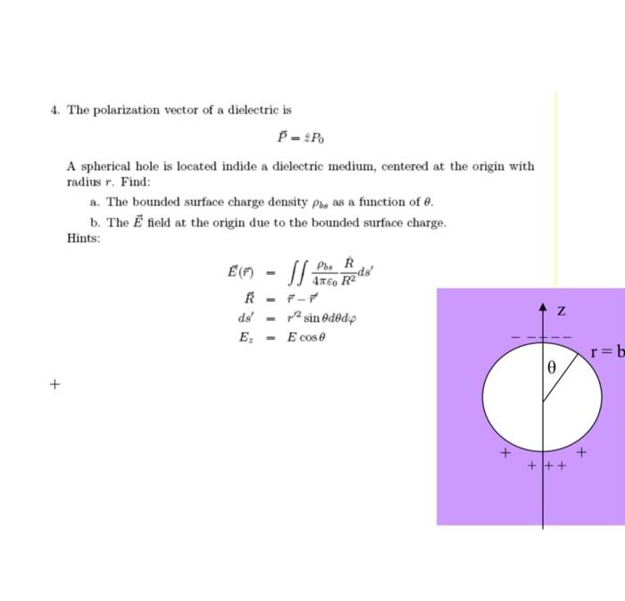Solved 4. The polarization vector of a dielectric is P-P A | Chegg.com