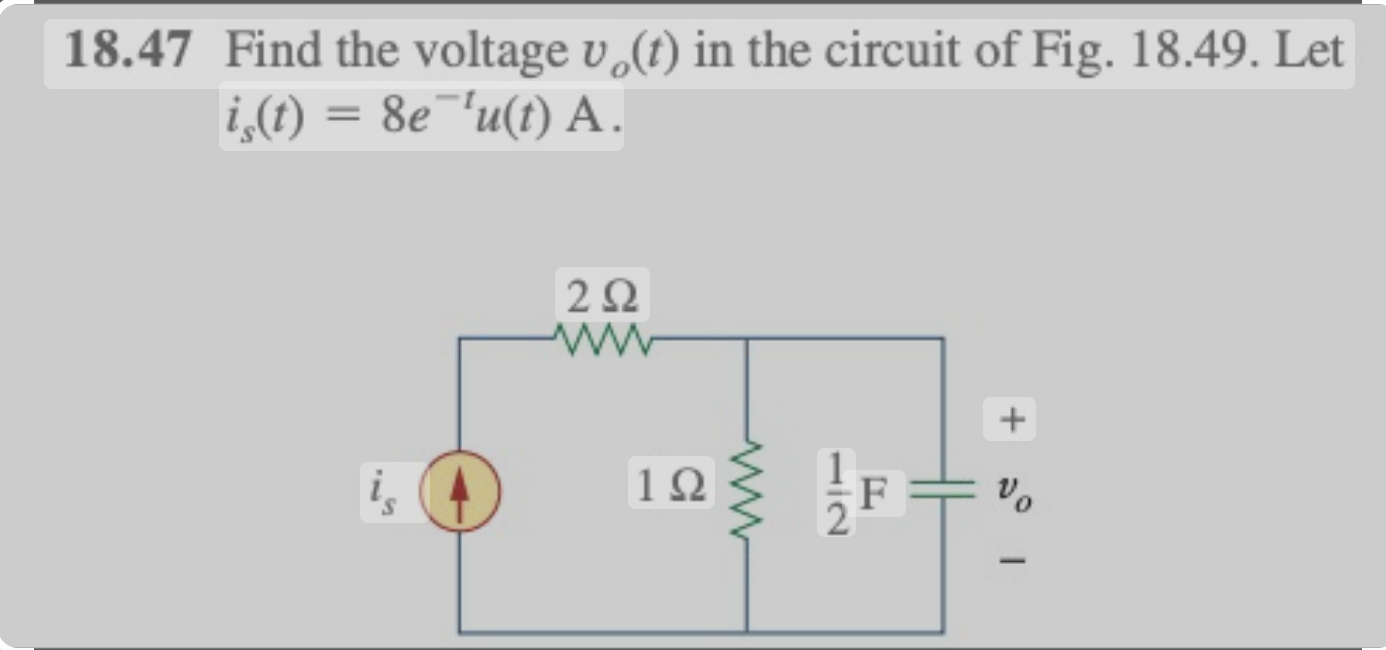 Solved 18.47 ﻿Find the voltage vo(t) ﻿in the circuit of Fig. | Chegg.com