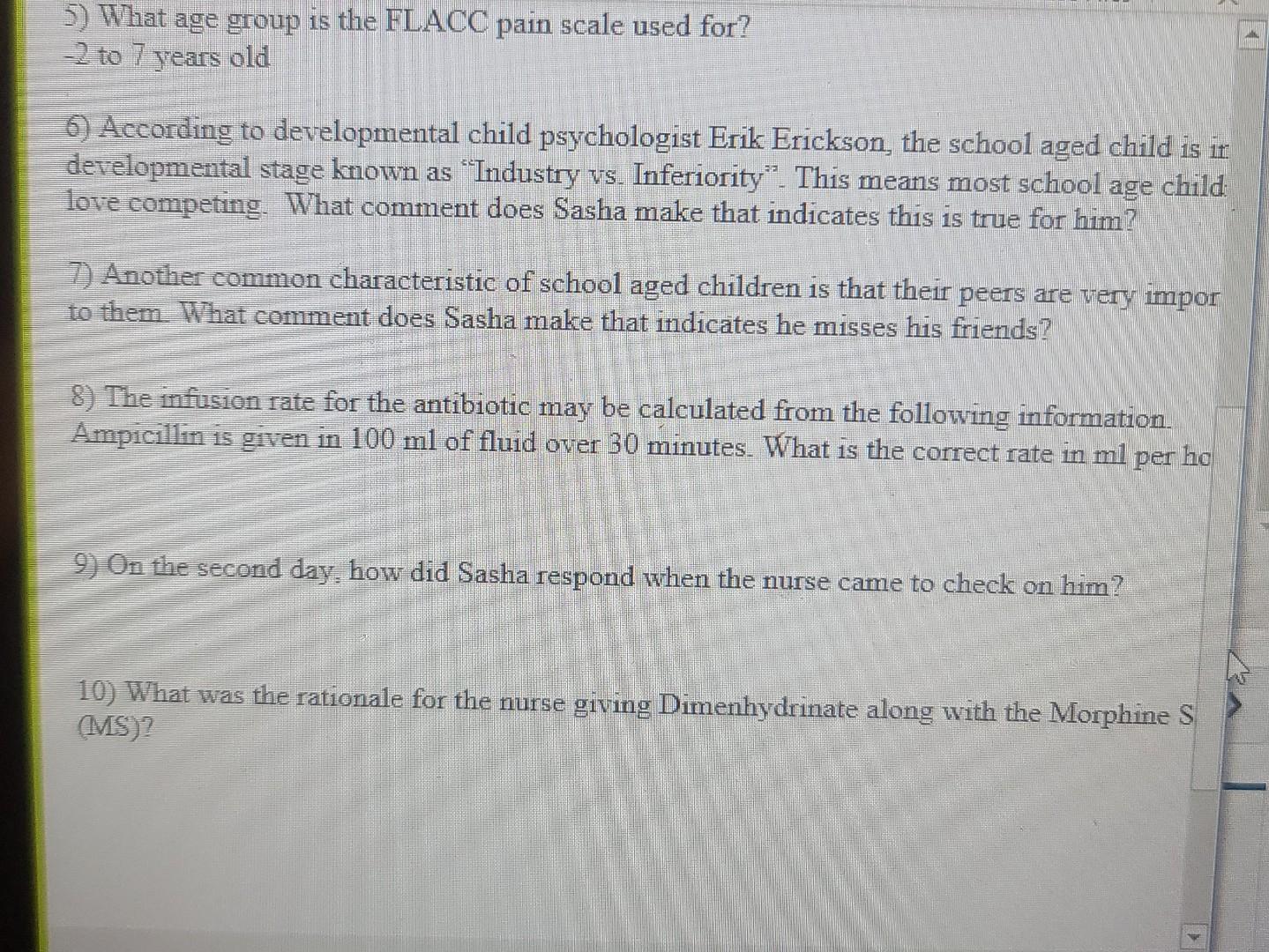 Solved 5) What age group is the FLACC pain scale used for? | Chegg.com