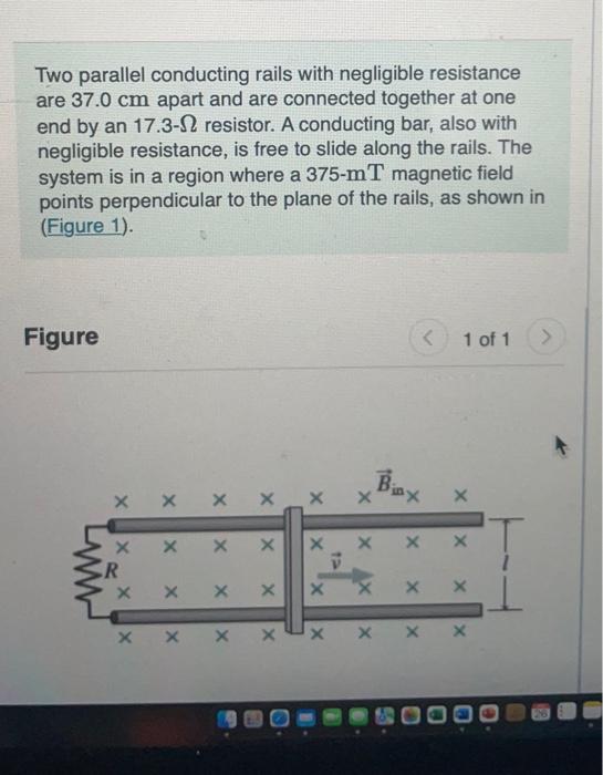 Two parallel conducting rails with negligible | Chegg.com