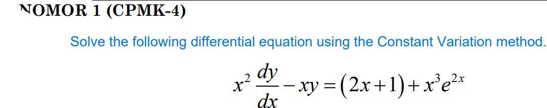 Solved Solve the following differential equation using the | Chegg.com