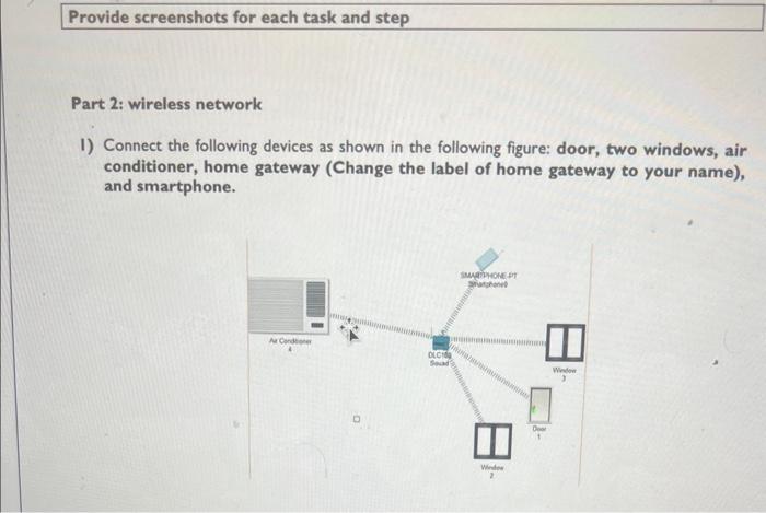 Solved Part 2: wireless network 1) Connect the following | Chegg.com