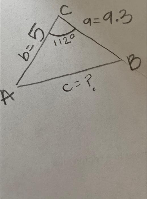 Solved determine the missing angles and sides using law of | Chegg.com