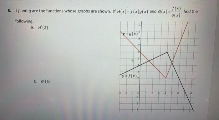 Solved find the 8. Iff and g are the functions whose graphs | Chegg.com