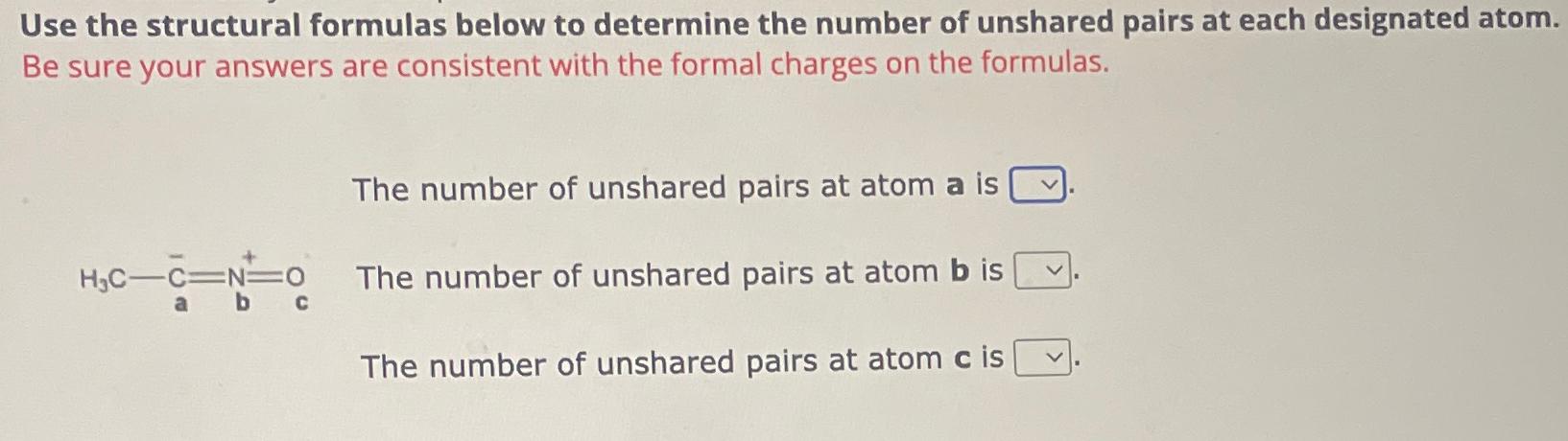 Solved Use the structural formulas below to determine the | Chegg.com