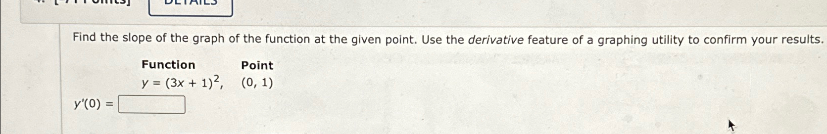 Solved Find the slope of the graph of the function at the | Chegg.com