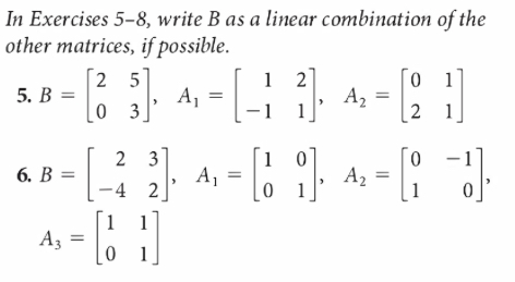Solved In Exercises 5-8, ﻿write B ﻿as a linear combination | Chegg.com
