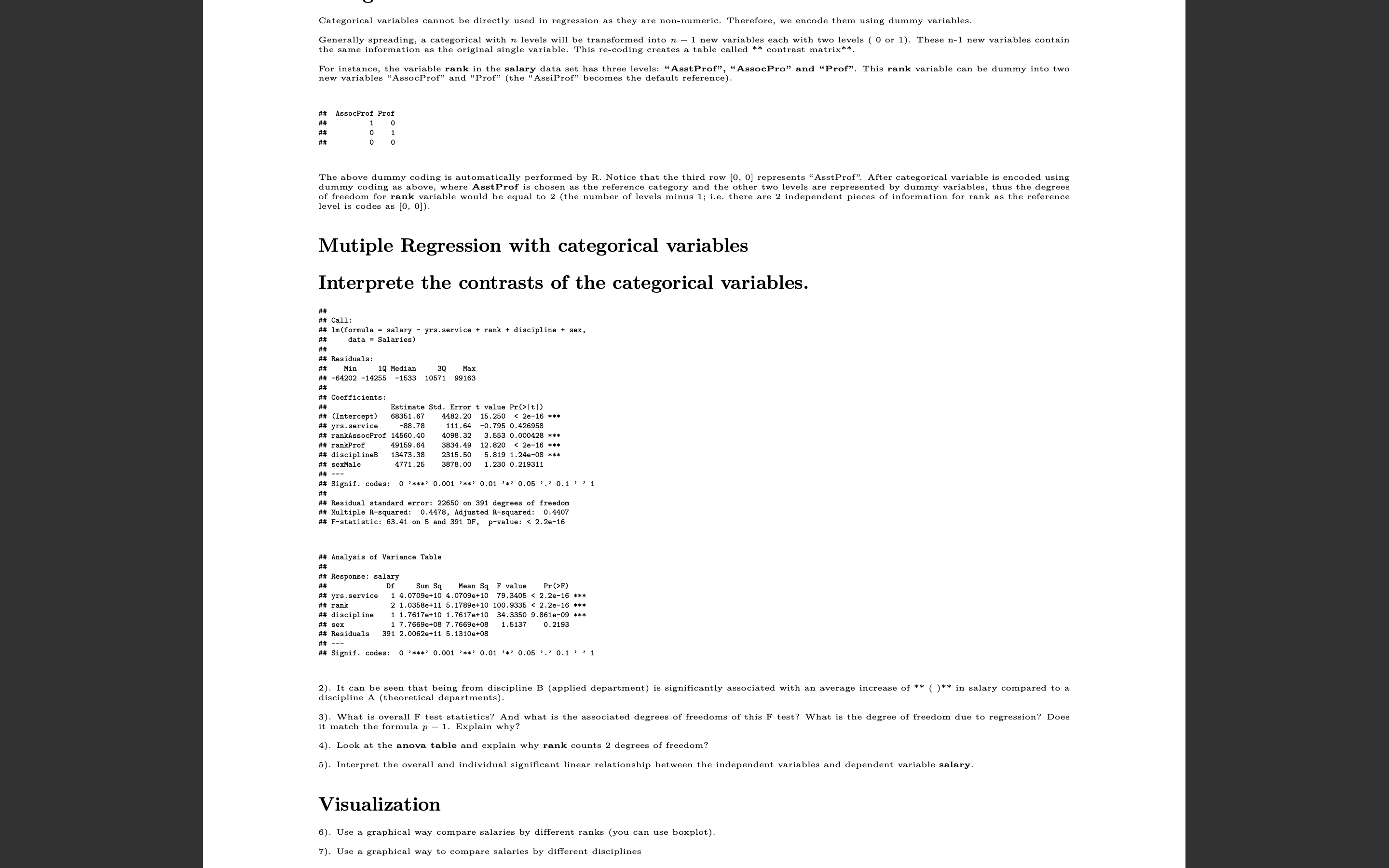 Solved Categorical variables cannot be directly used in | Chegg.com